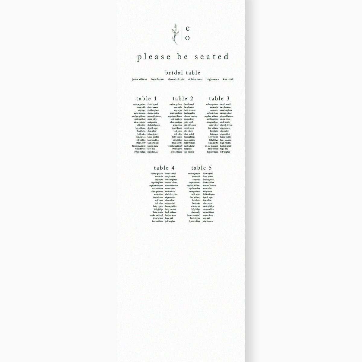 Habitat Fabric Seating Chart – Peppermint Press