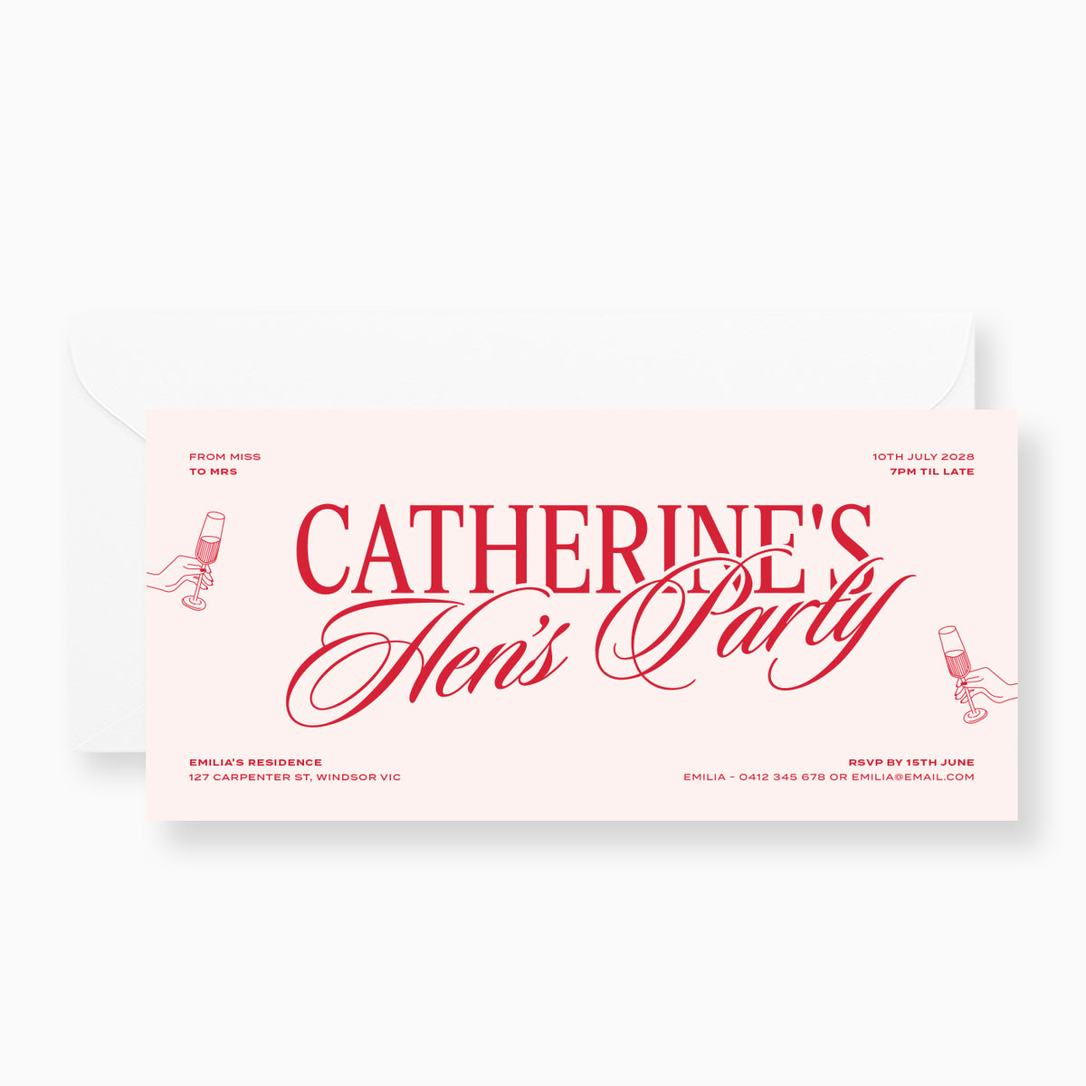 Heritage Bachelorette Invite – Peppermint Press