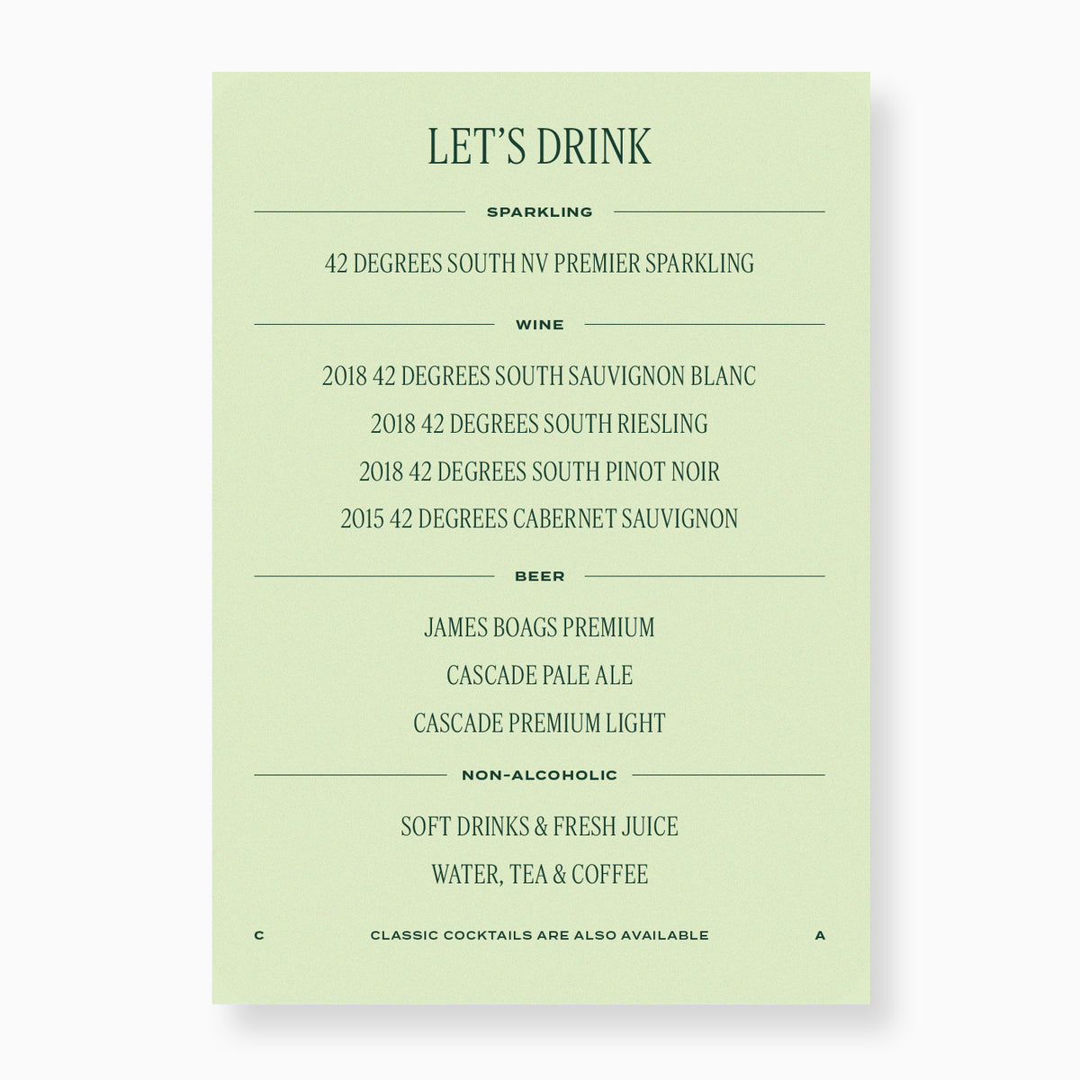 Heritage Table Menus – Peppermint Press