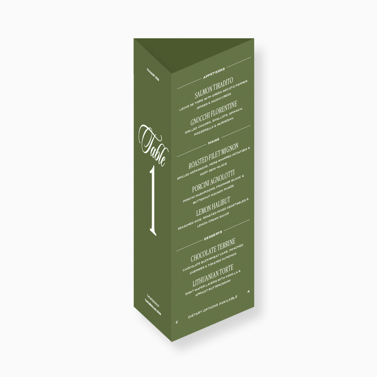 Heritage Trifold Menu – Peppermint Press