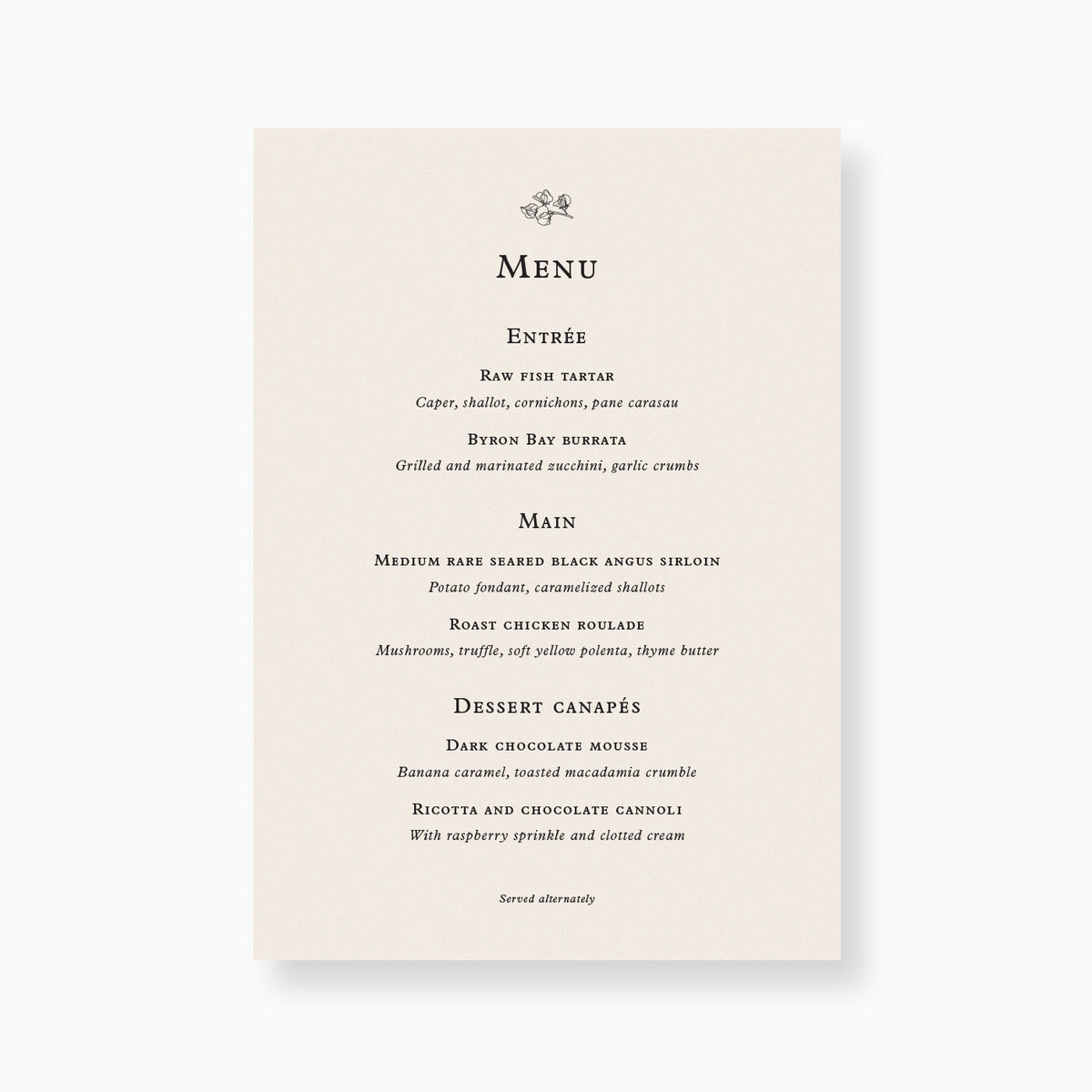 Verona Menu – Peppermint Press