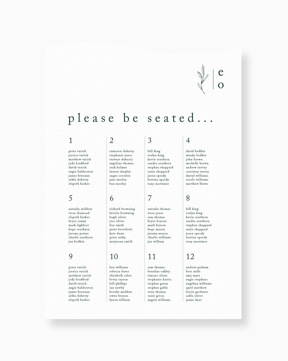 Habitat Seating Chart – Peppermint Press