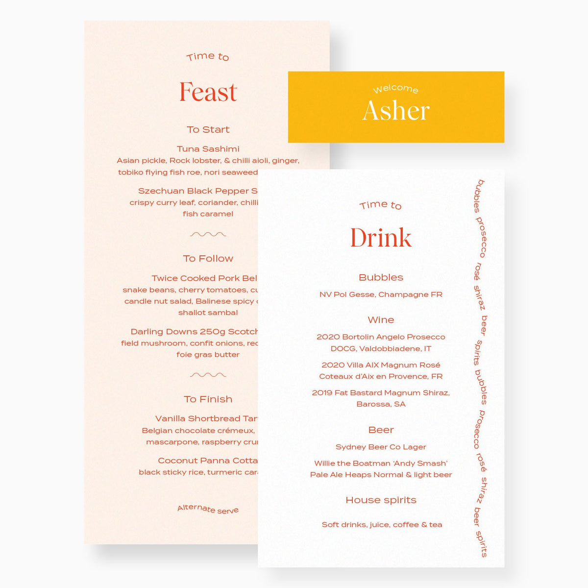 Wave Menu Package – Peppermint Press