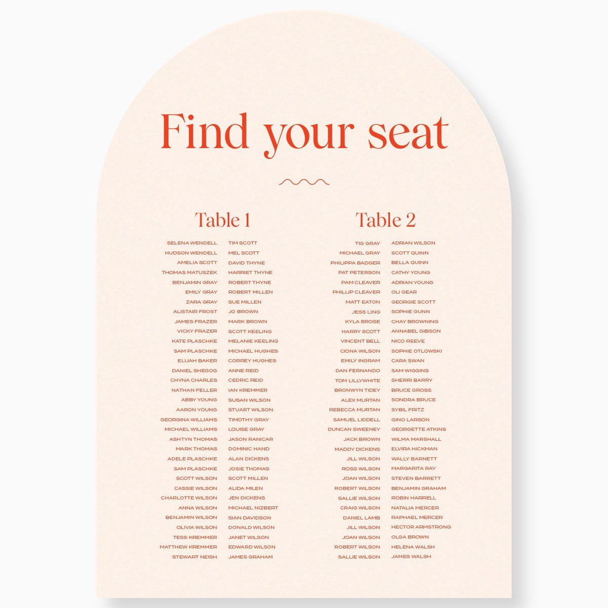 Wave Seating Chart – Peppermint Press