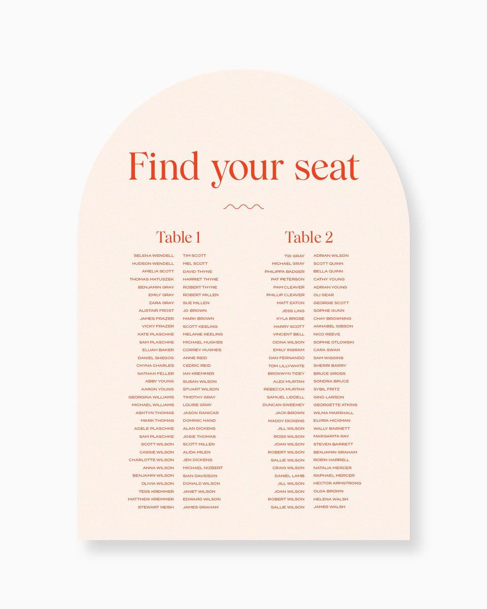 Wave Seating Chart – Peppermint Press