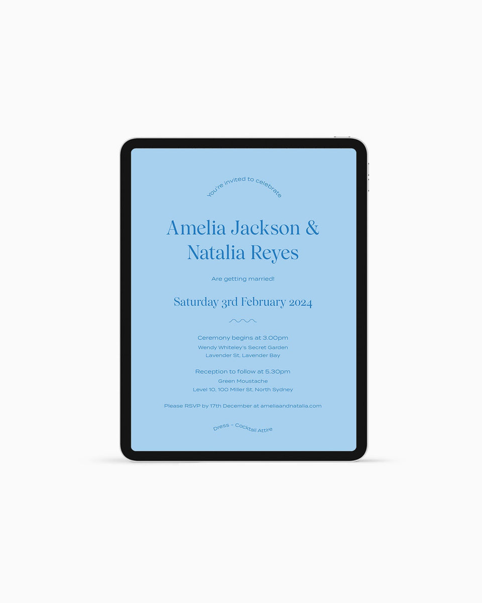 Wave Wedding eInvitation – Peppermint Press