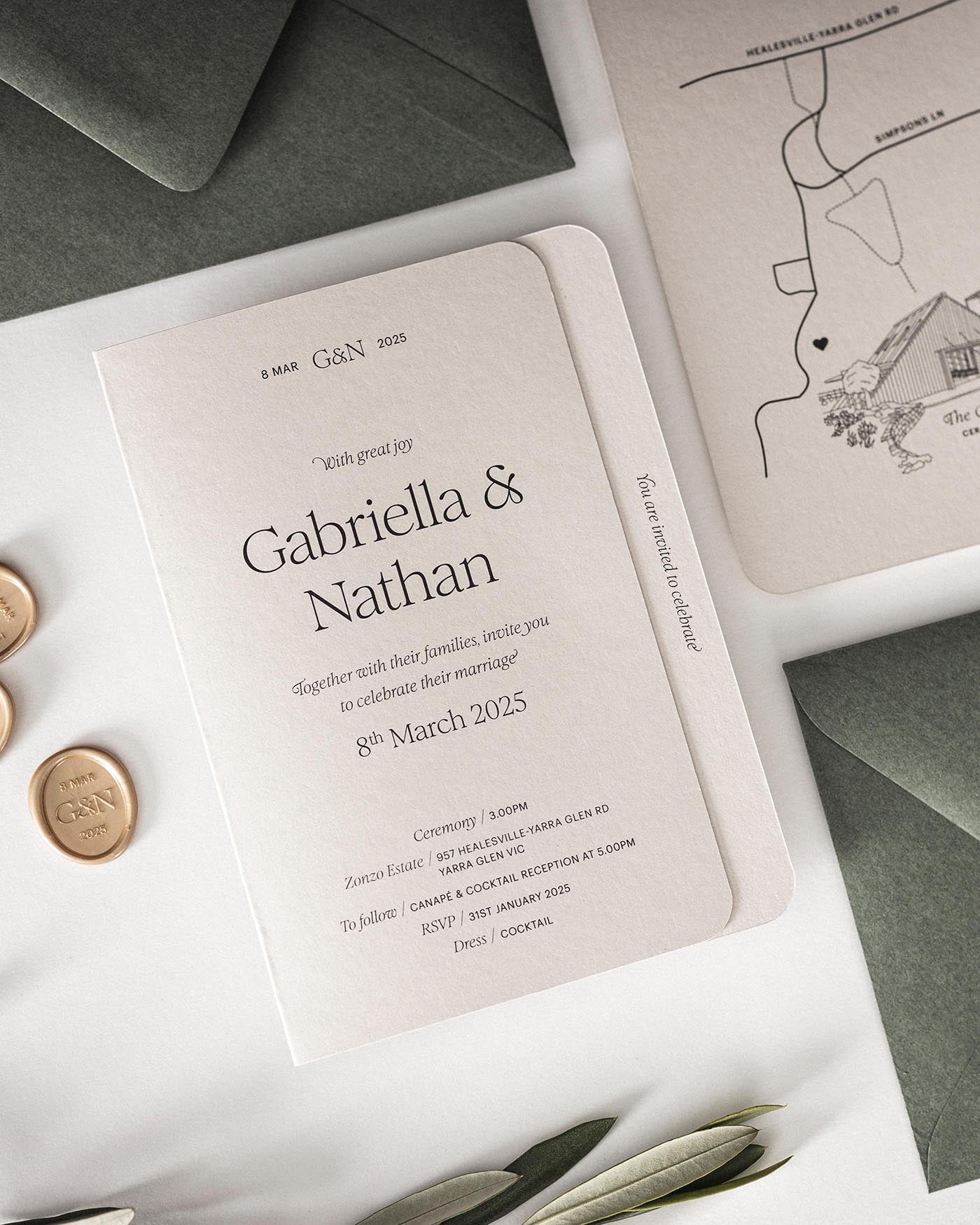 Estate Folding Wedding Invitation – Peppermint Press