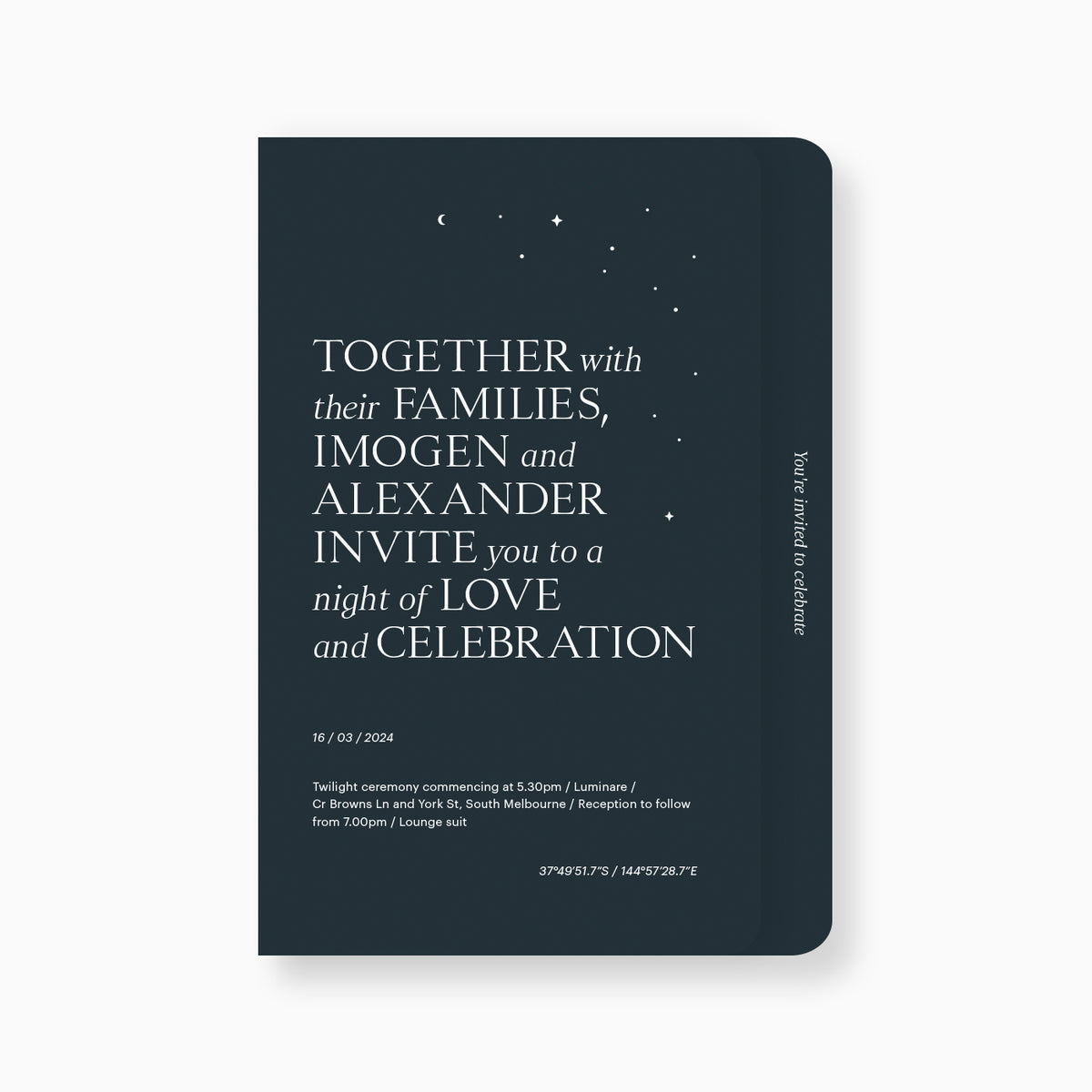 Luna Folding Wedding Invitation – Peppermint Press