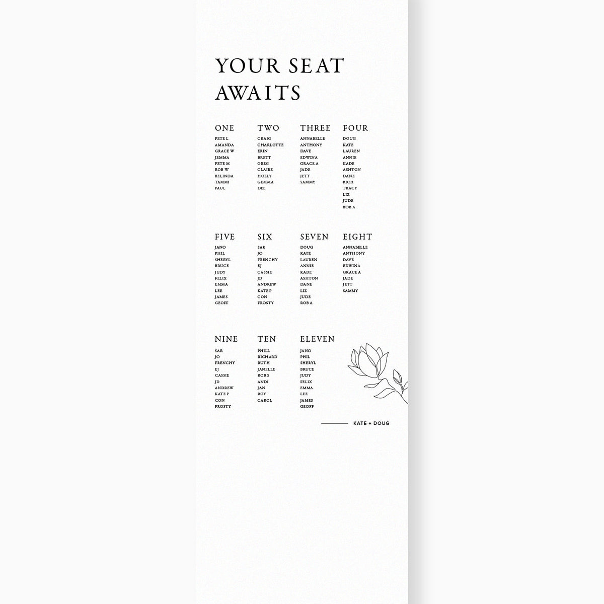 Magnolia Fabric Seating Chart – Peppermint Press