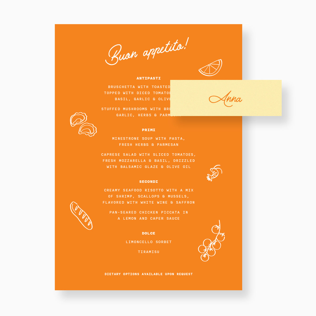 Amalfi Menu and Place Card Package – Peppermint Press