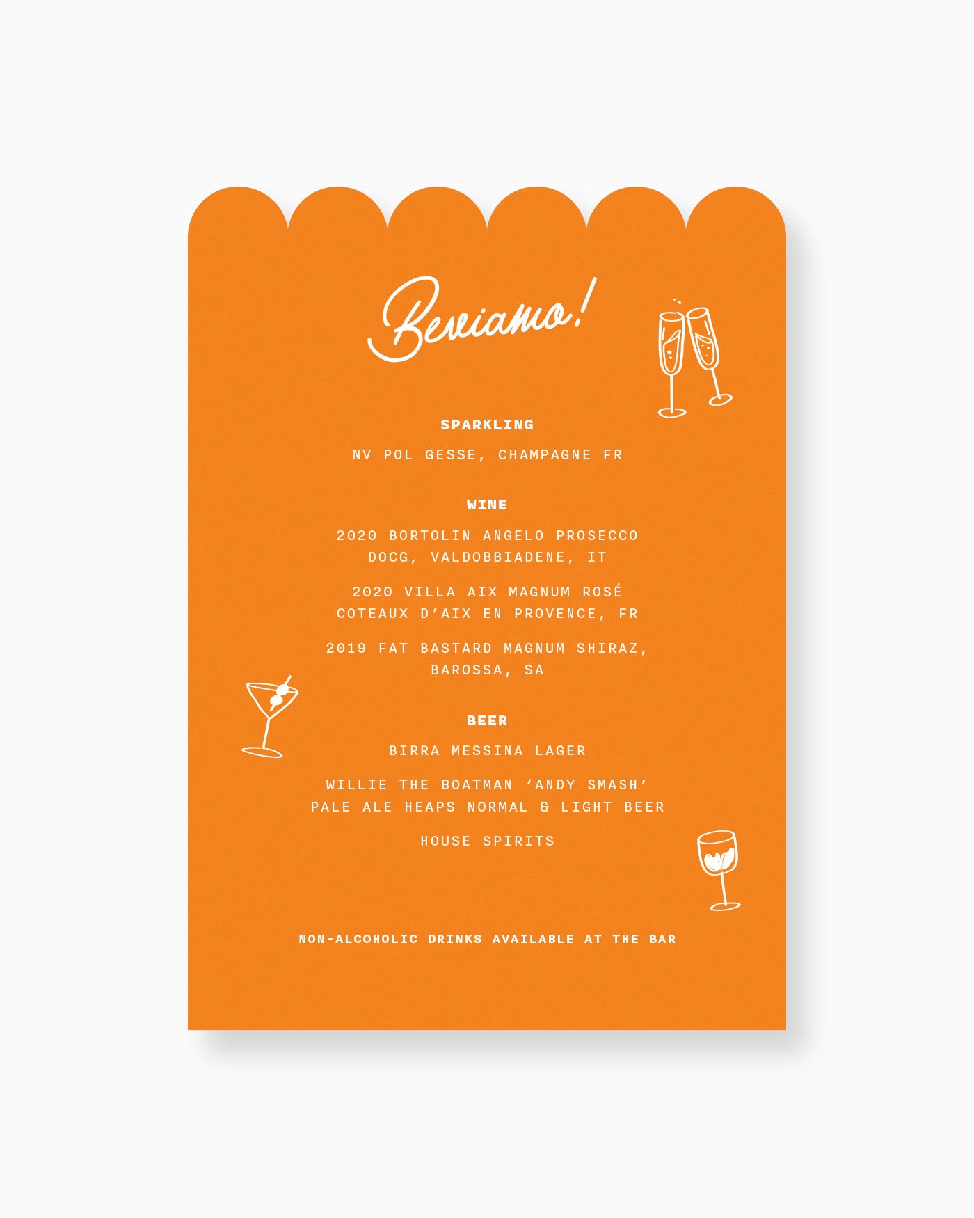 Amalfi Table Menus – Peppermint Press