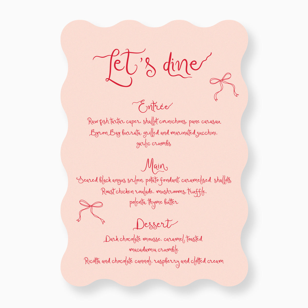 Charlie Table Menus – Peppermint Press