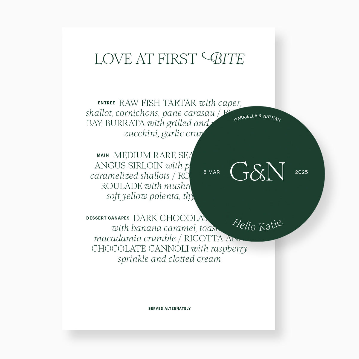 Estate Menu and Place Card Coaster Package – Peppermint Press