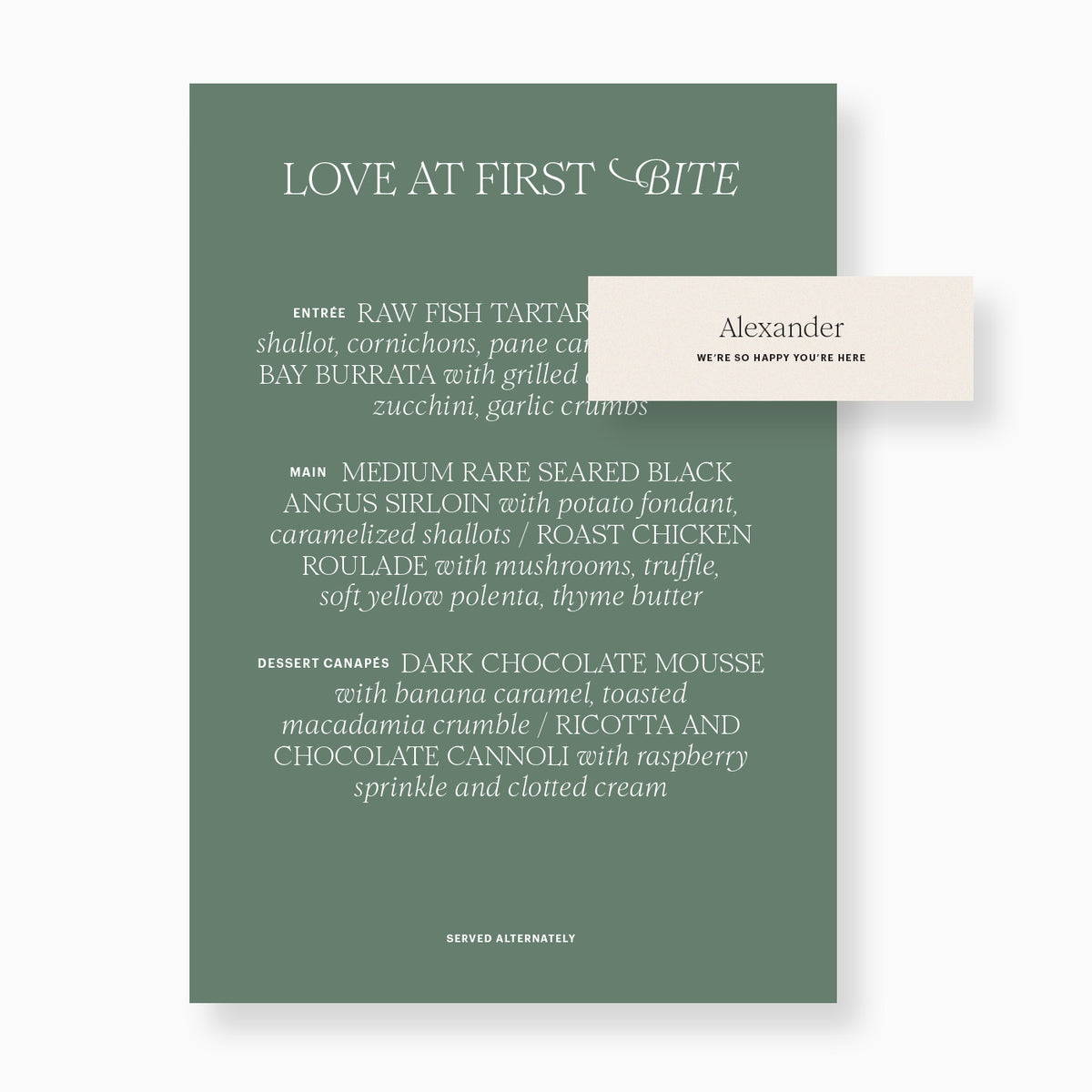 Estate Menu and Place Card Package – Peppermint Press