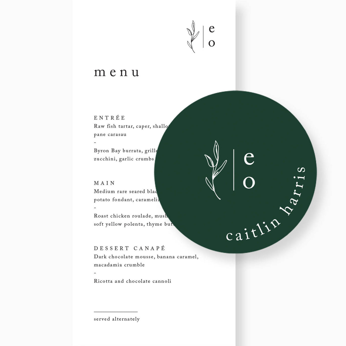 Habitat Menu and Place Card Coaster Package – Peppermint Press