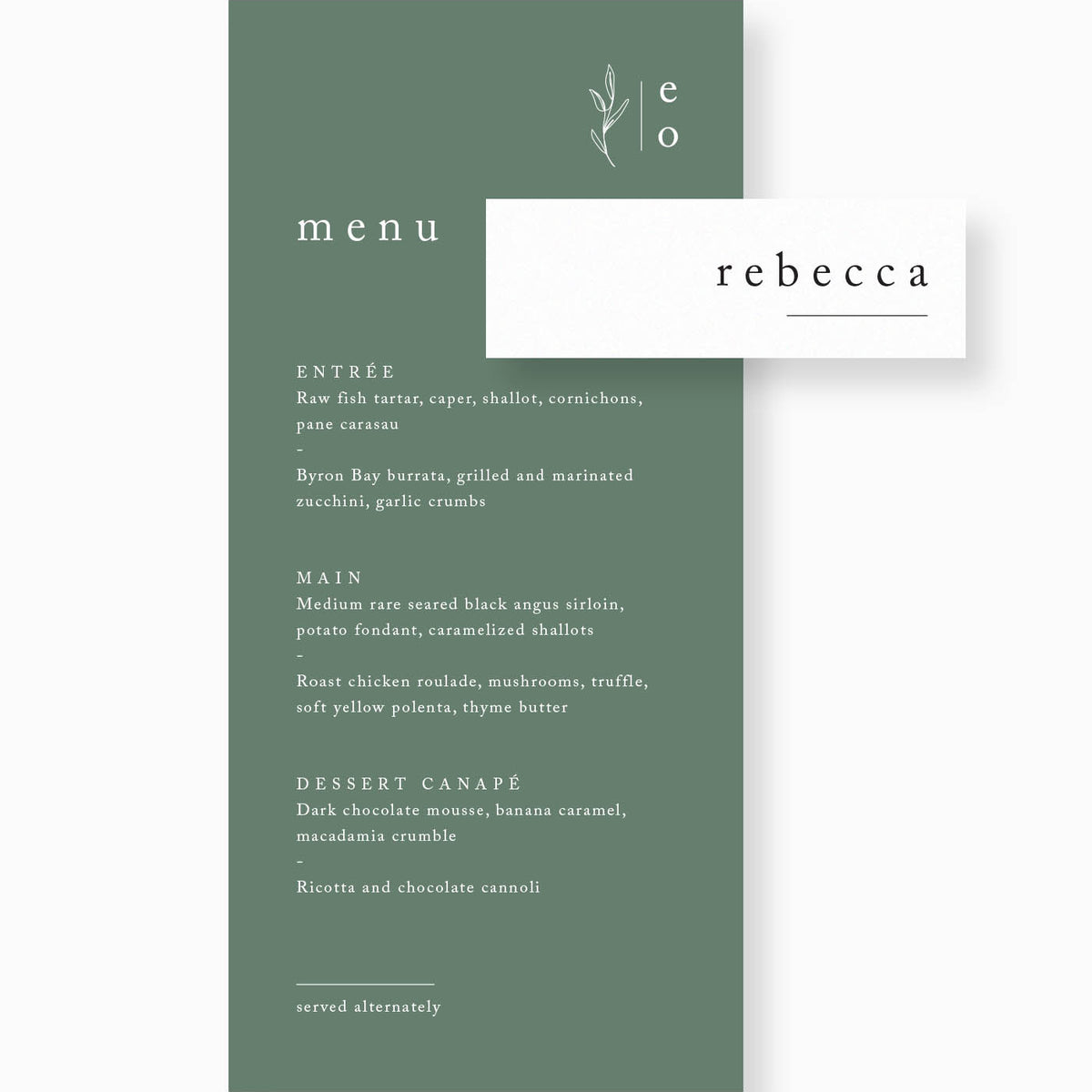 Habitat Menu and Place Card Package – Peppermint Press