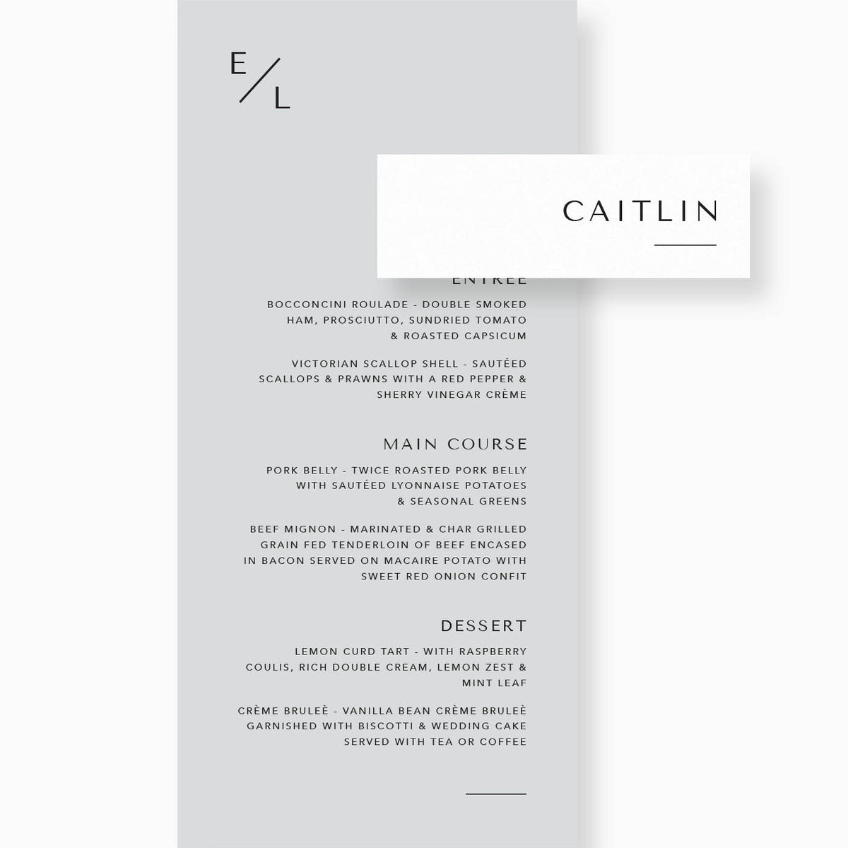 Melbourne Menu and Place Card Package – Peppermint Press