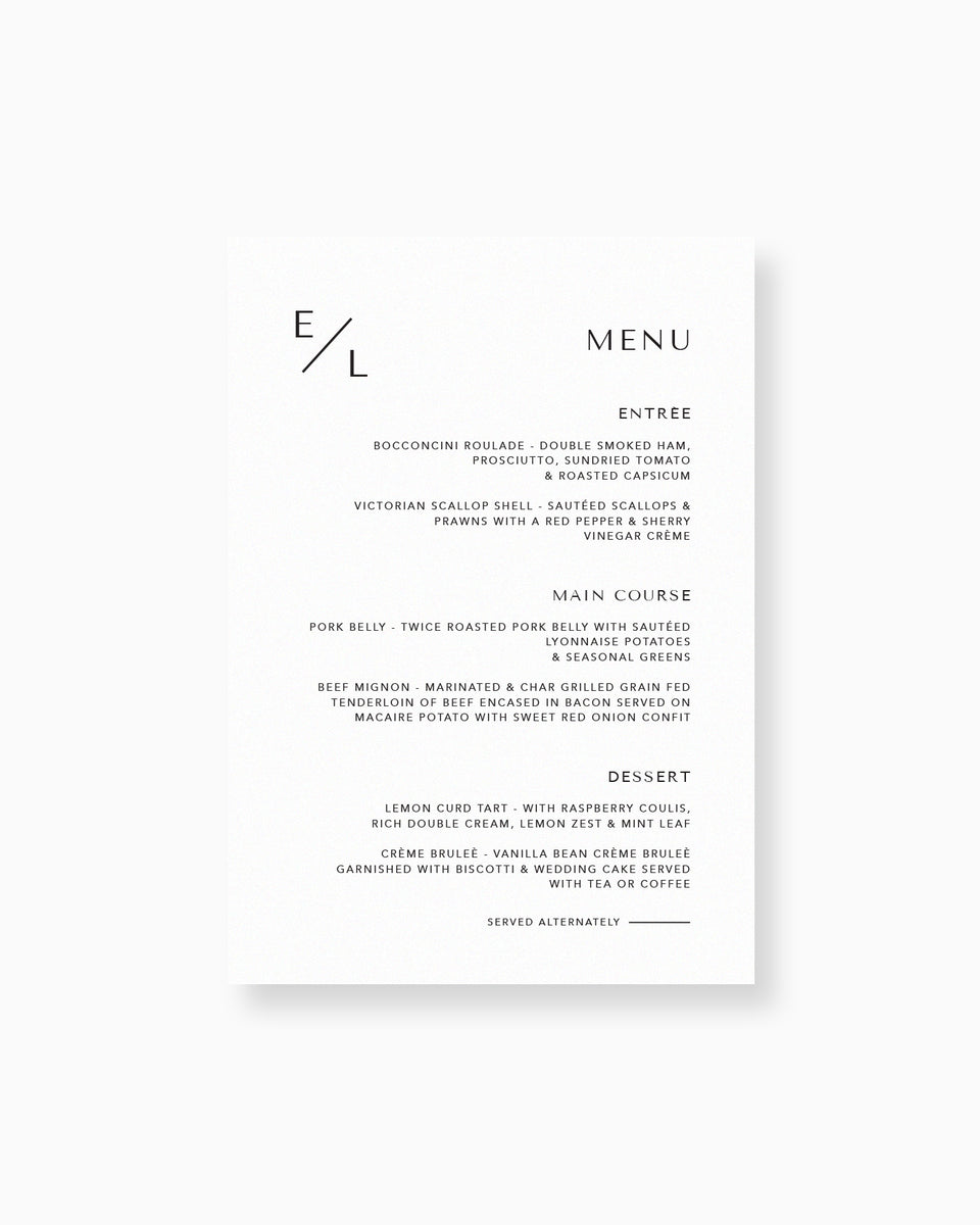 Melbourne Table Menus – Peppermint Press