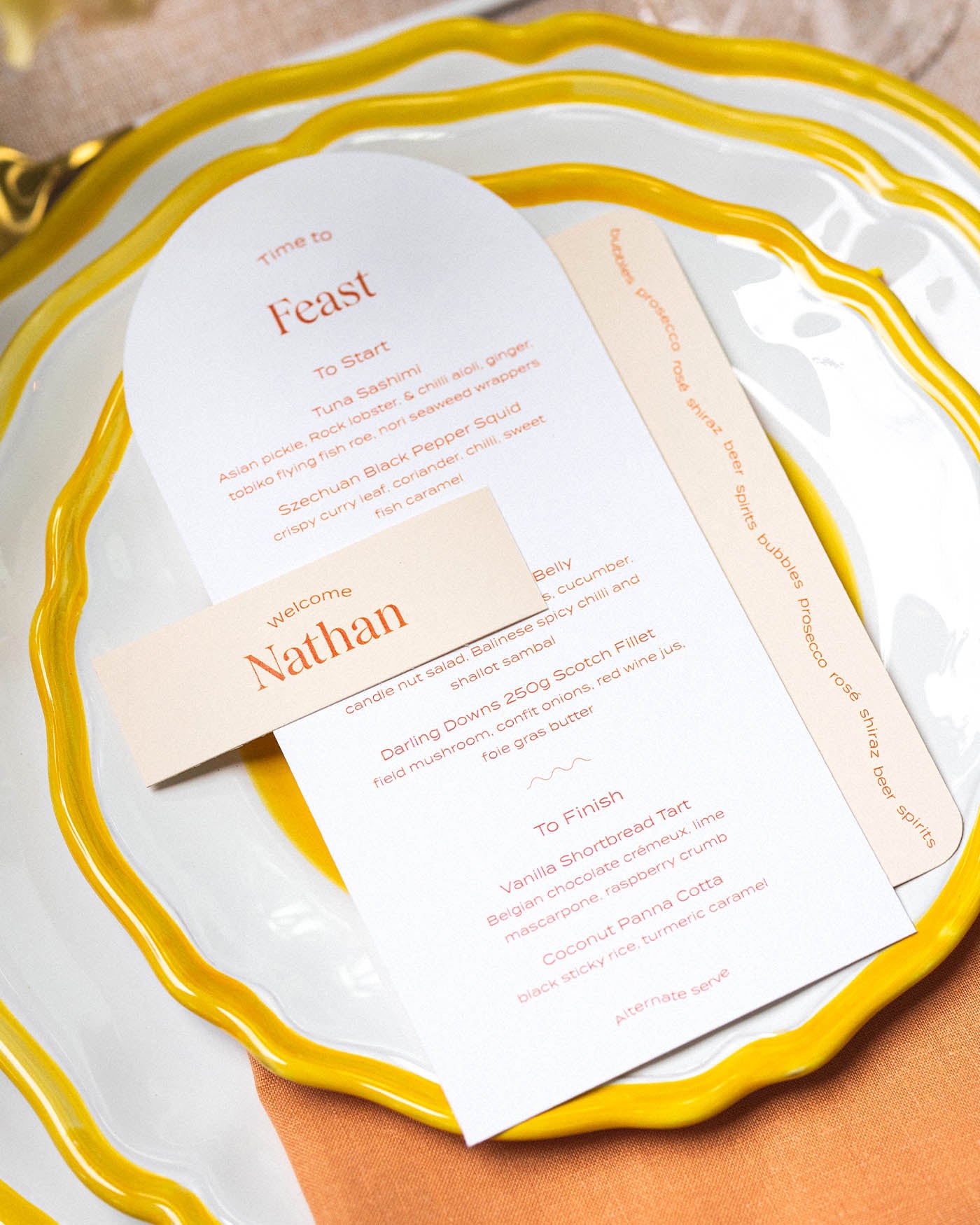 Wave Menu and Place Card Package – Peppermint Press