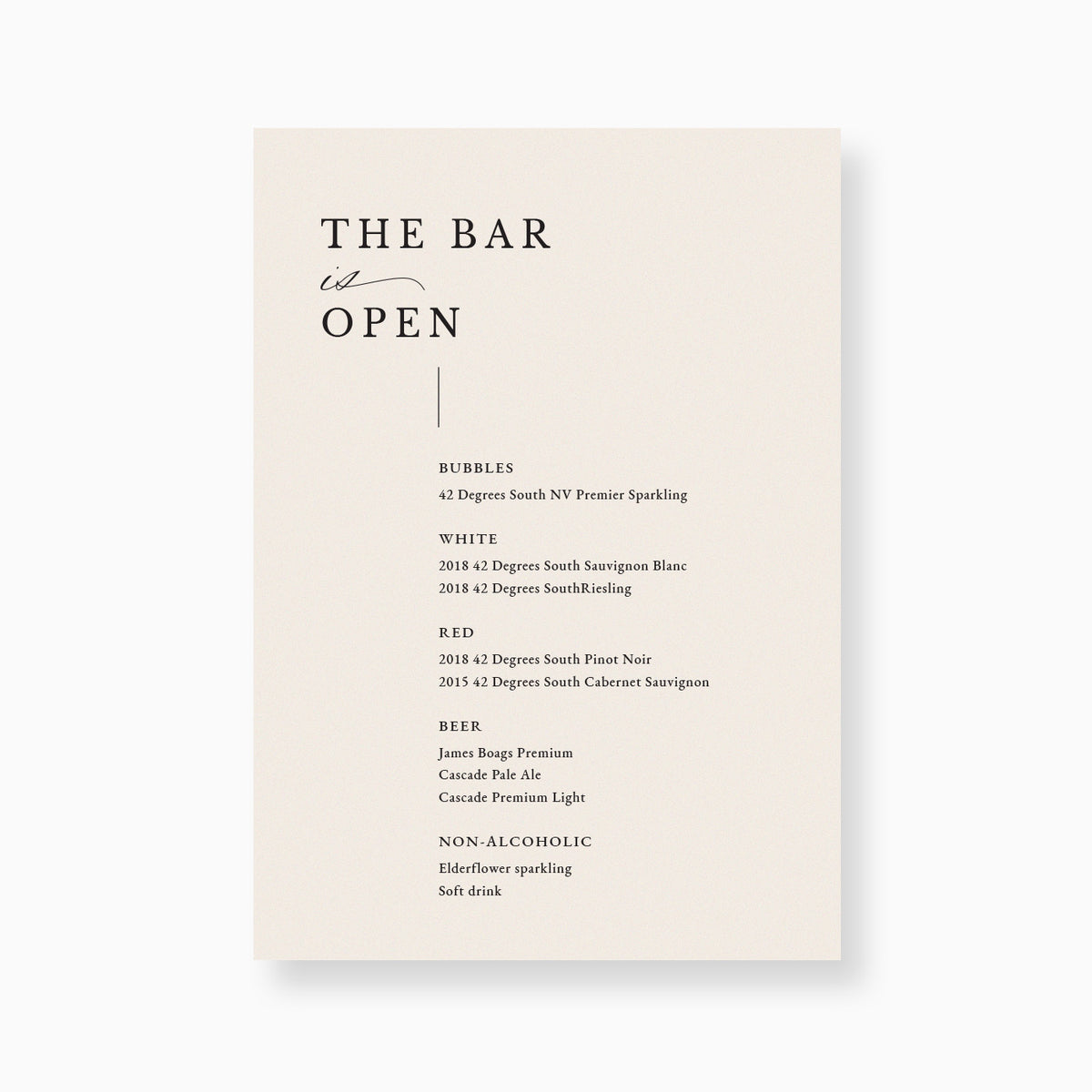 Milan Table Menus – Peppermint Press