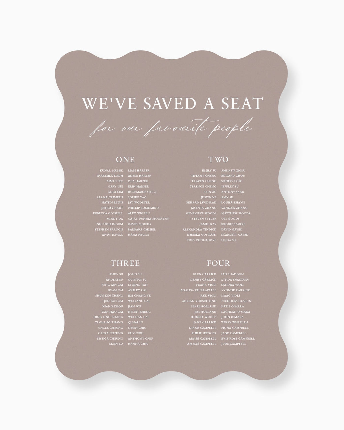 Wedding Seating Charts – Peppermint Press