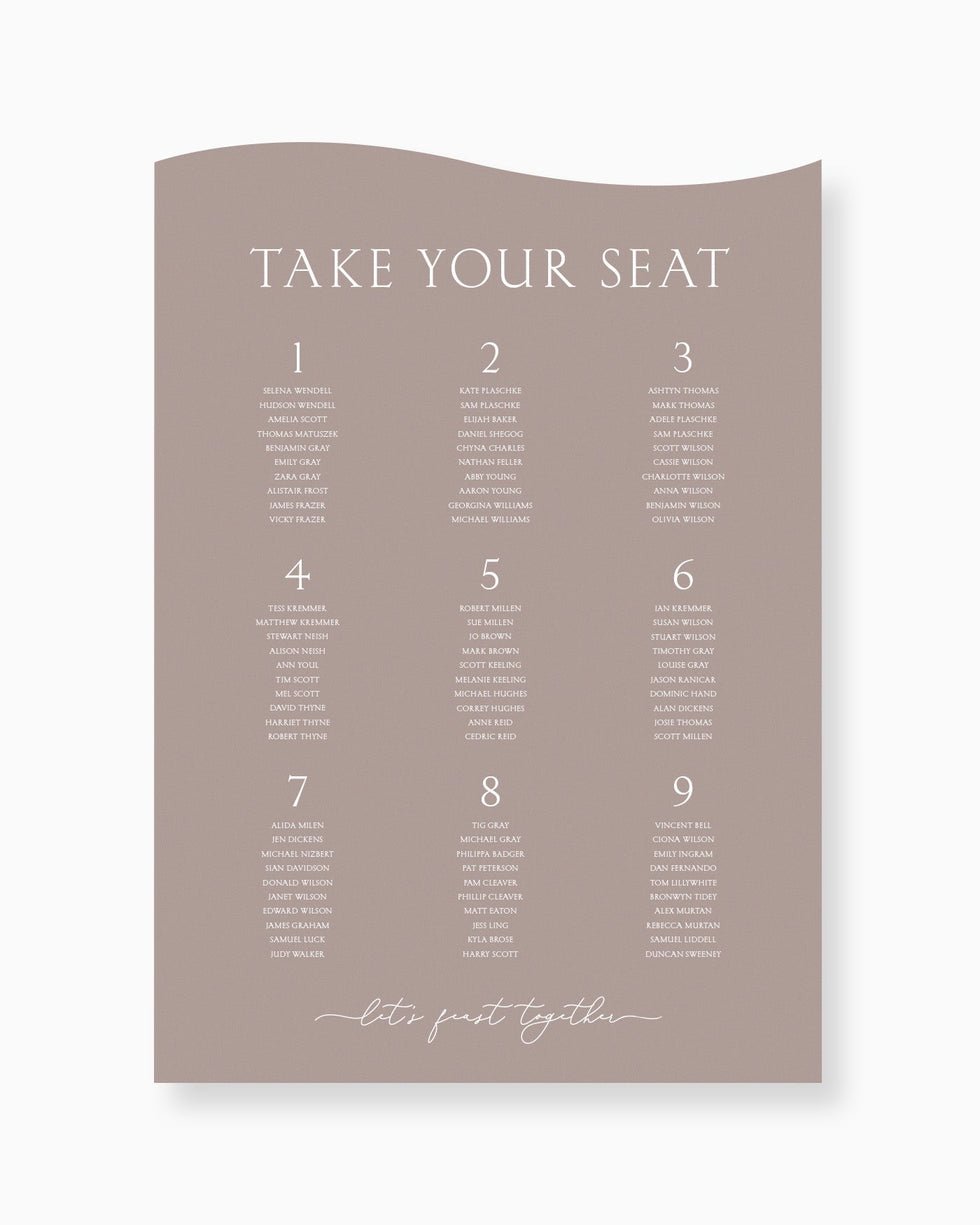 Wedding Seating Charts – Peppermint Press