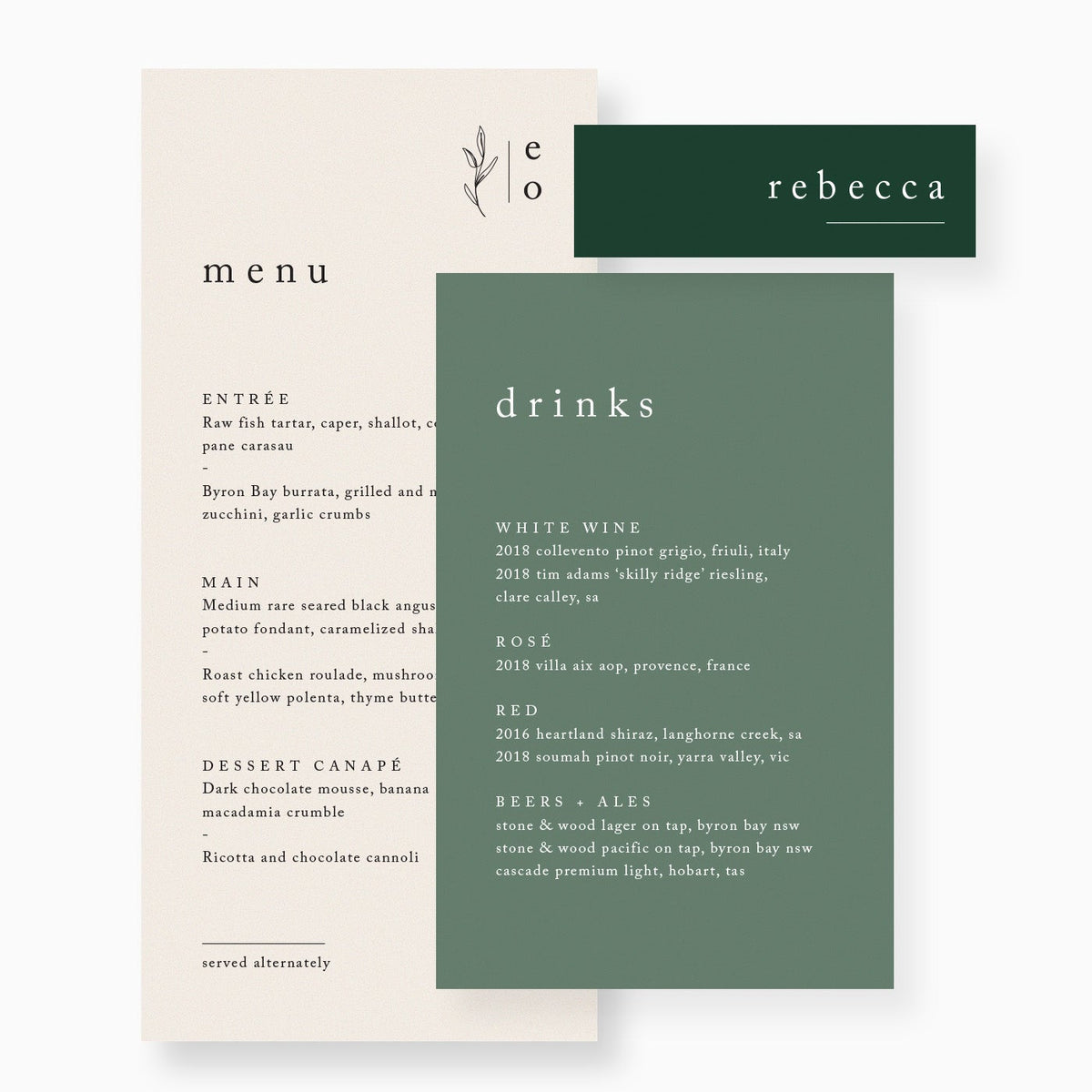 Habitat Menu Package – Peppermint Press
