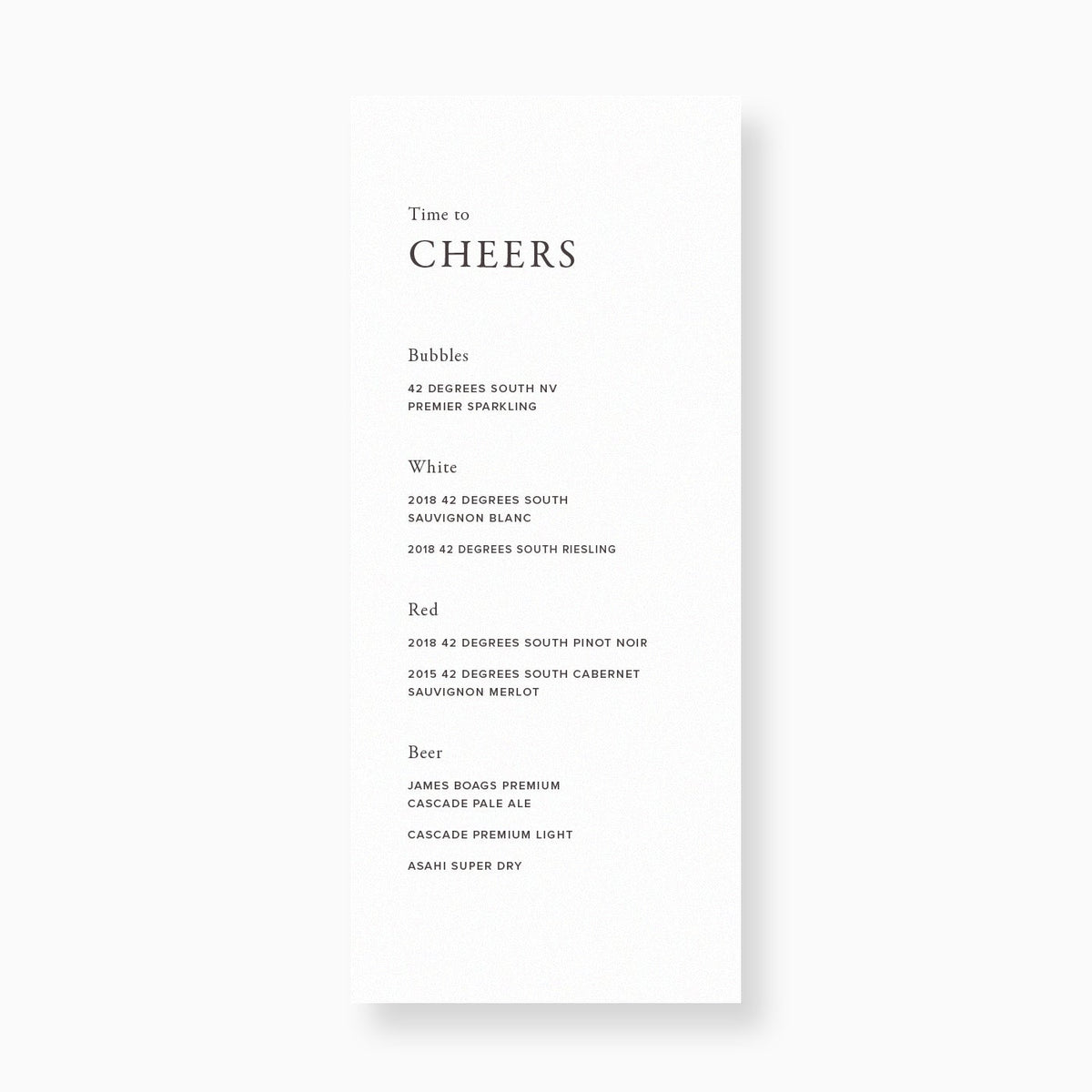 Magnolia Drinks Menu – Peppermint Press