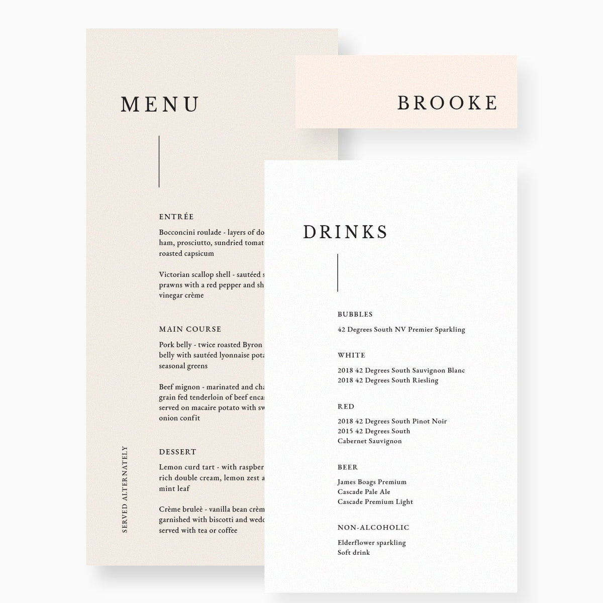 Milan Menu Package – Peppermint Press