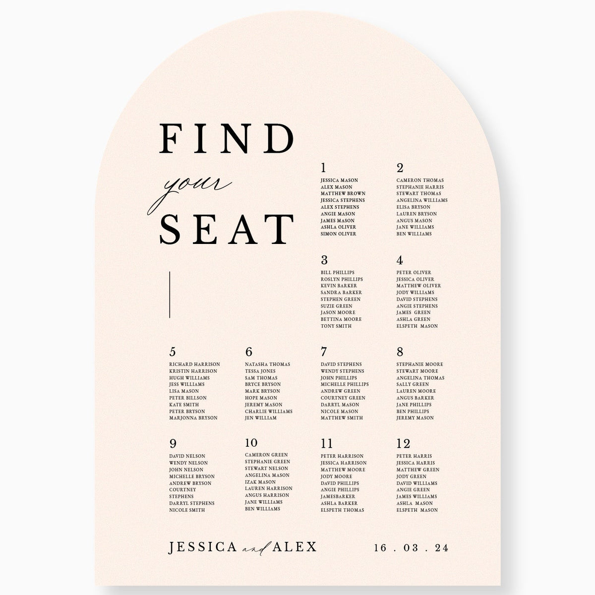 Milan Seating Chart – Peppermint Press