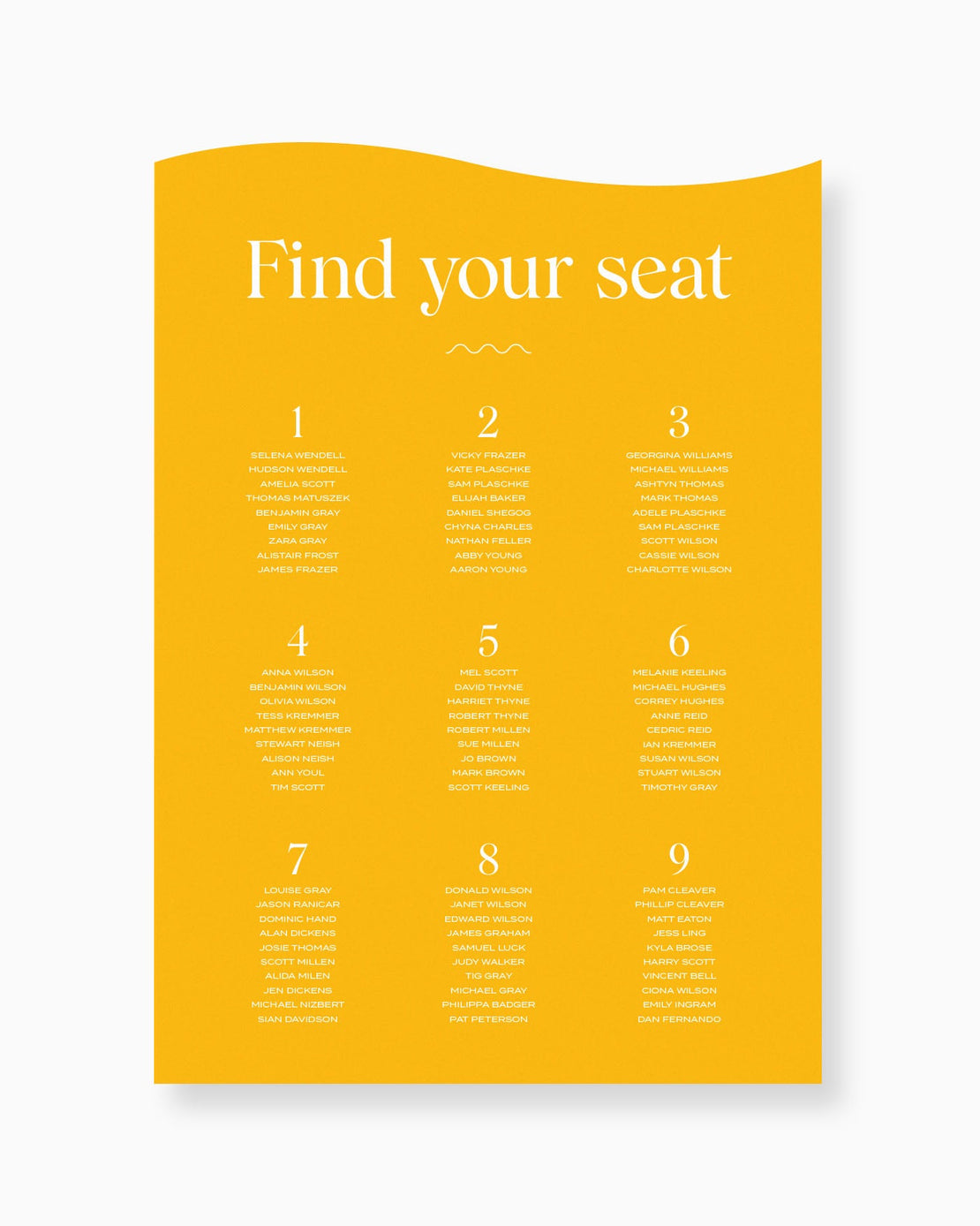Wave Seating Chart – Peppermint Press